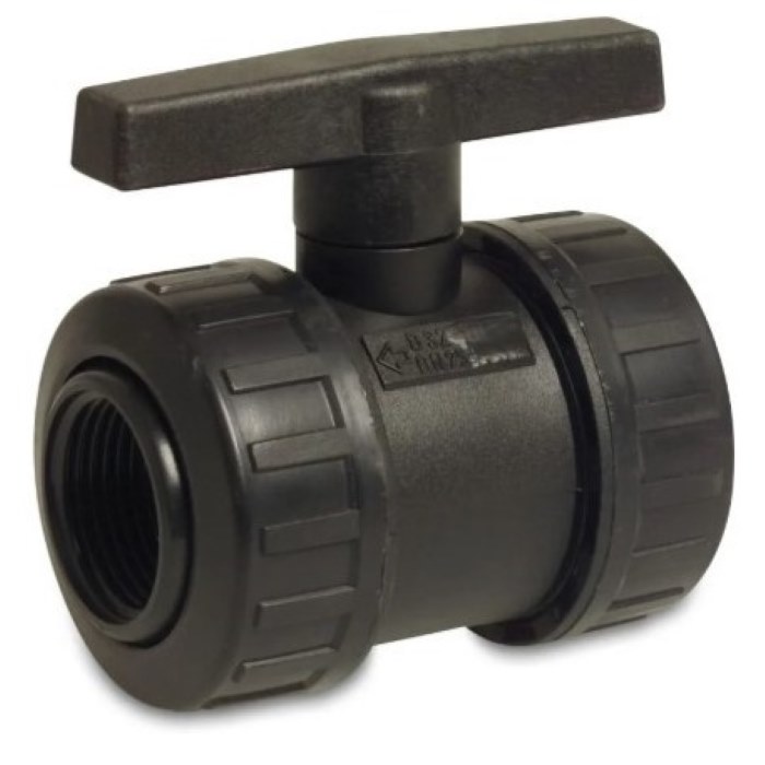 Kugleventil PP 1" indvendig gevind | Vanding | IBC palletank