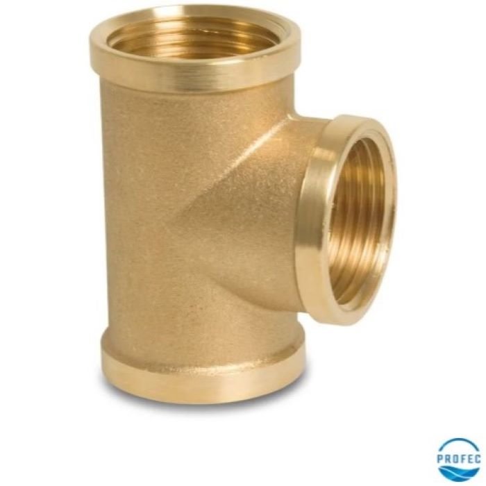 T-stykke messing. Indvendigt gevind 30 bar | Fittings